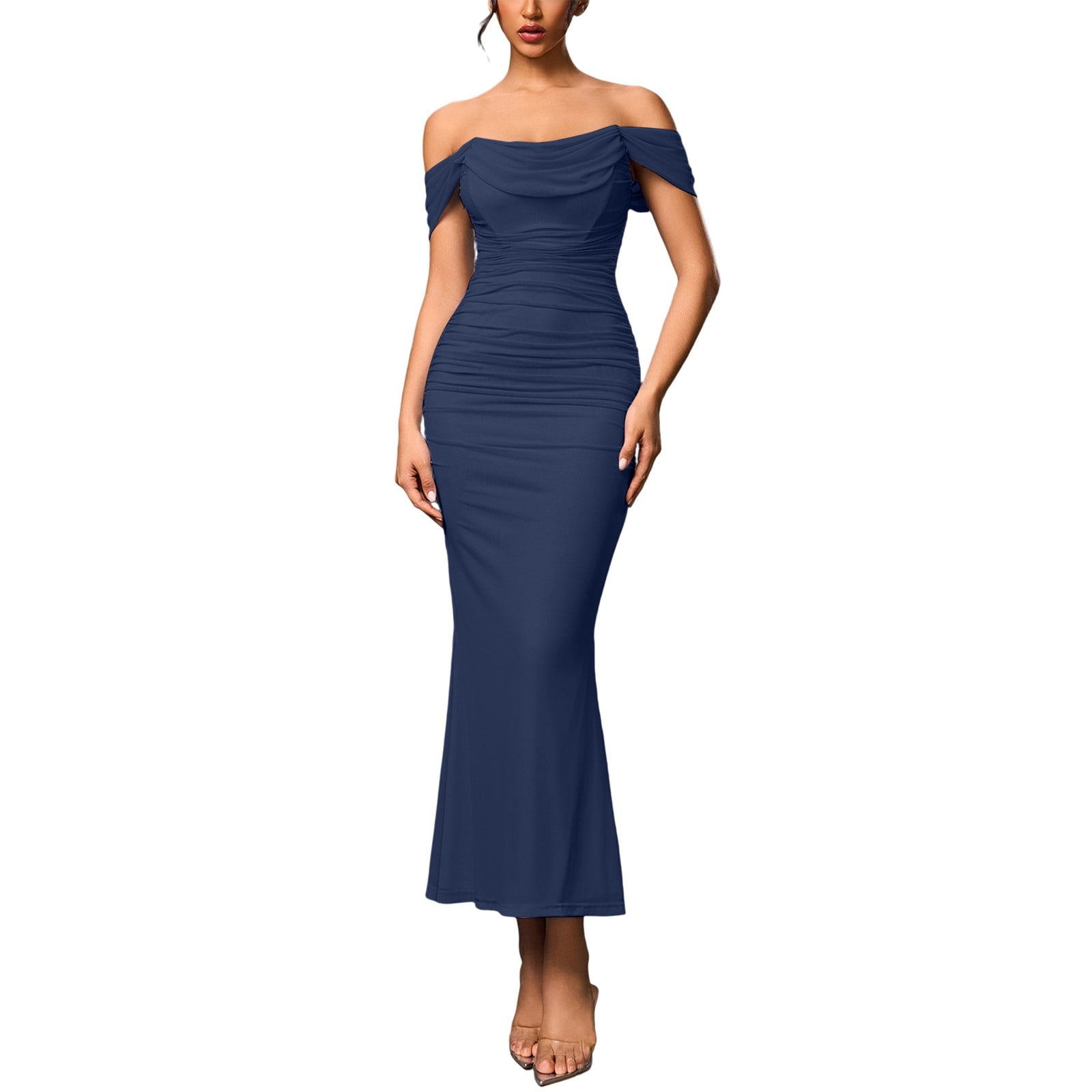 Adeawade Beach Dresses For Women Round Neck Sleevelesswrap Dress Mesh ...