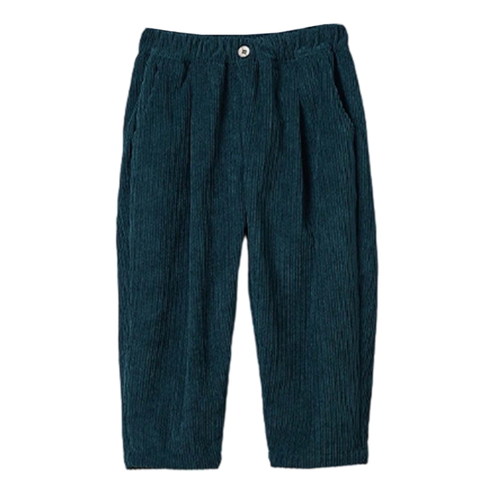 Adeawade Boy Pants Mid Elastic Waist Corduroy Pants Solid Color ...