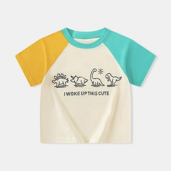 Adeawade Boy Tops Short Sleeve Children'S Cartoon Dinosaur Summer ...