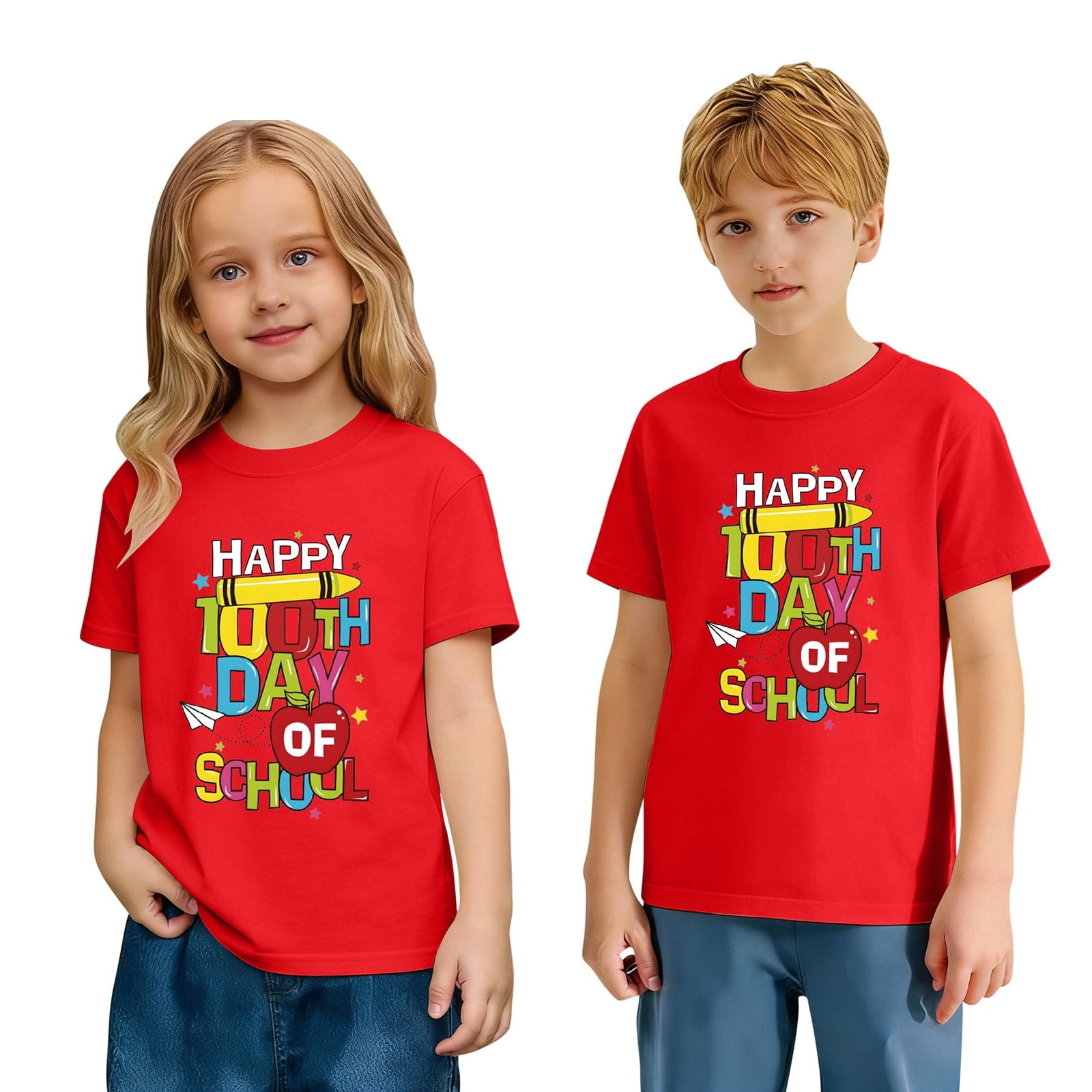 Adeawade Boys Tops Short Sleeve Tee Graphic Print Blouses Shirt For ...