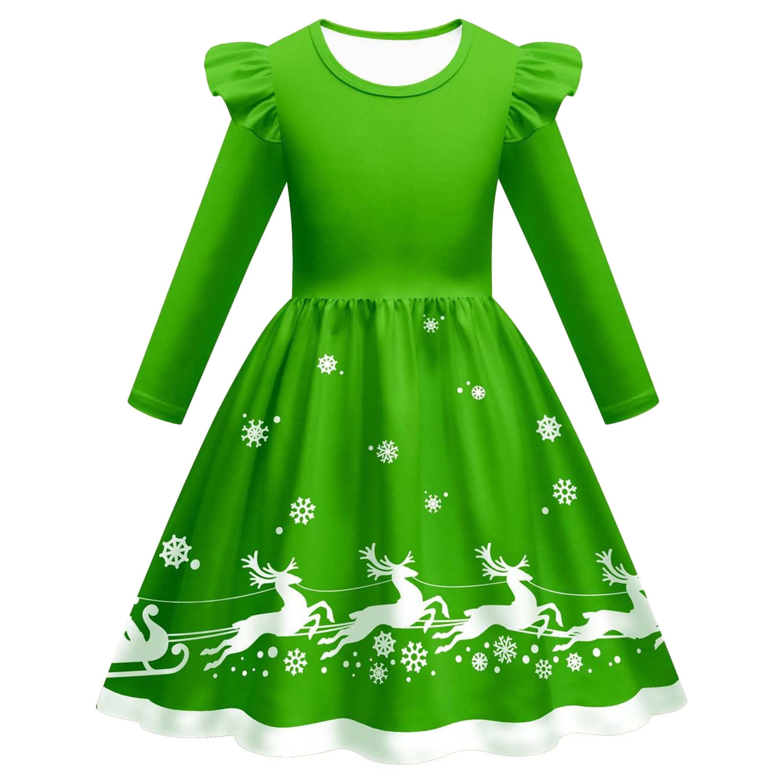 Adeawade Christmas Dresses For Girls Long Sleeve Child Santa Claus ...