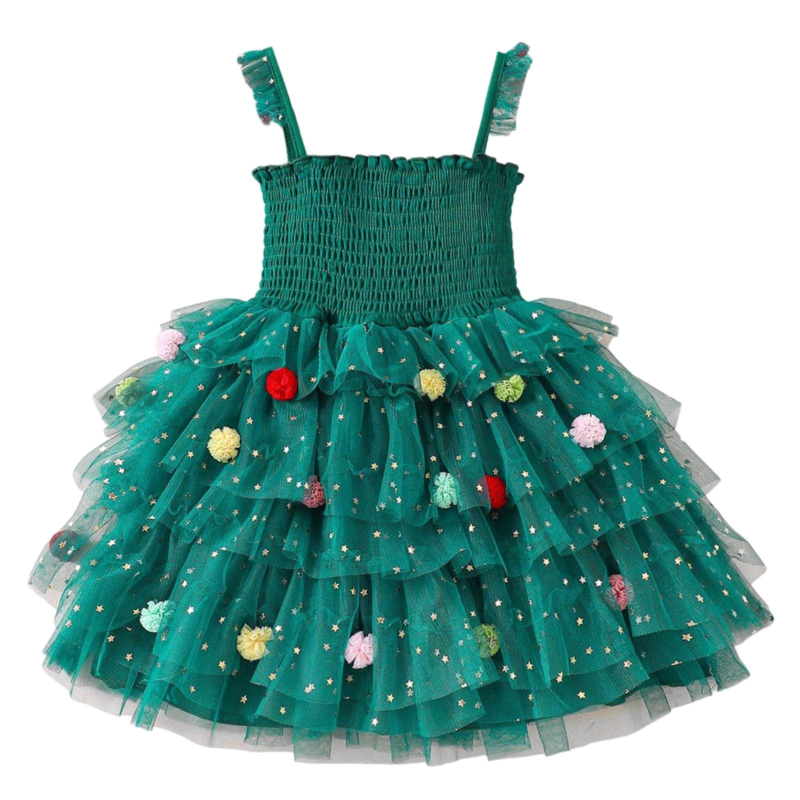 Adeawade Christmas Dresses For Girls Sleeveless Xmas Holiday Party ...