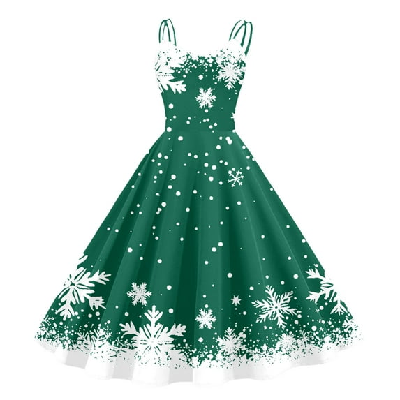 Adeawade Christmas Dresses Womens Xmas Crewneck Vest Dress Sleeveless ...