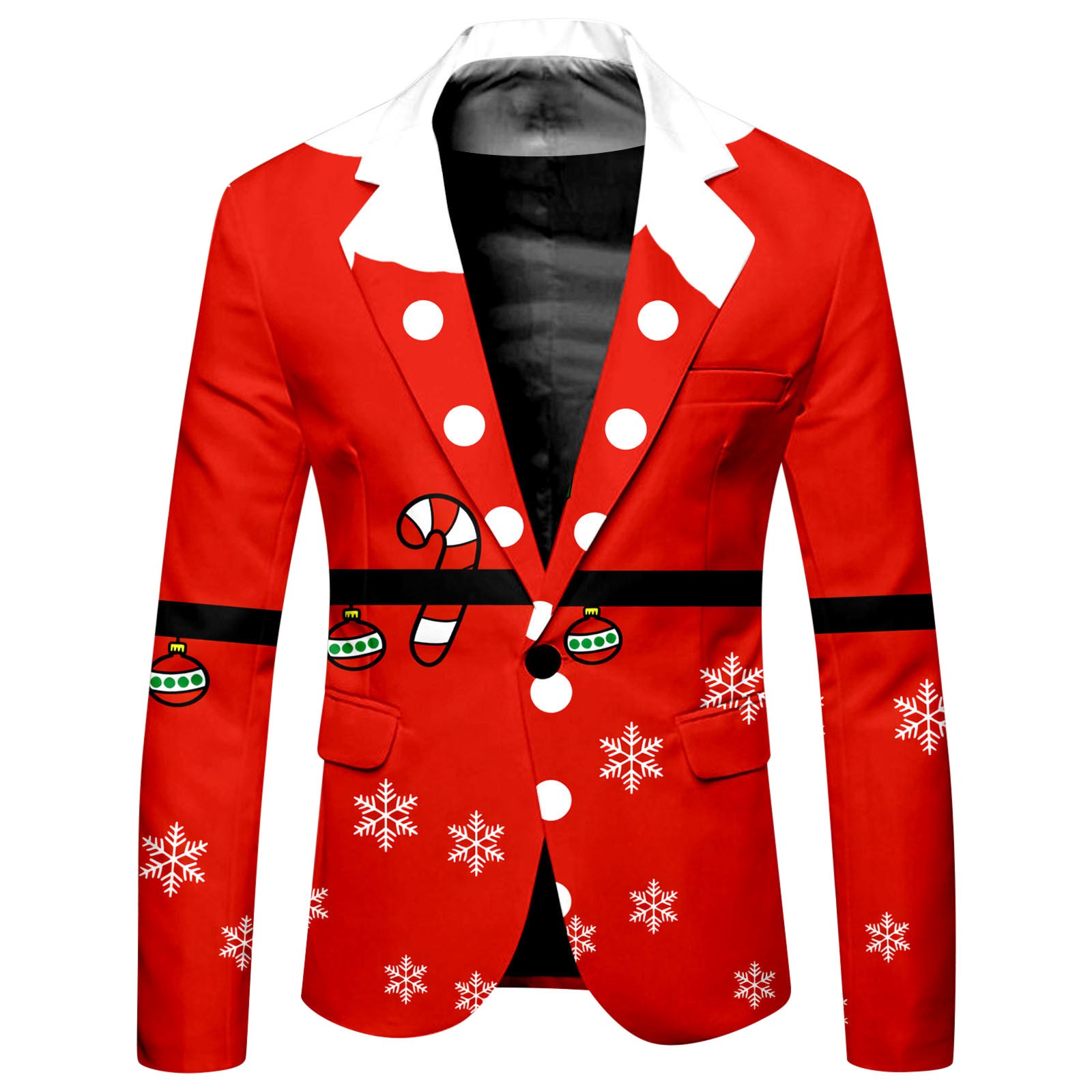 Adeawade Christmas Men Blazers Coat Long Sleeve Crew Neck Jacket ...