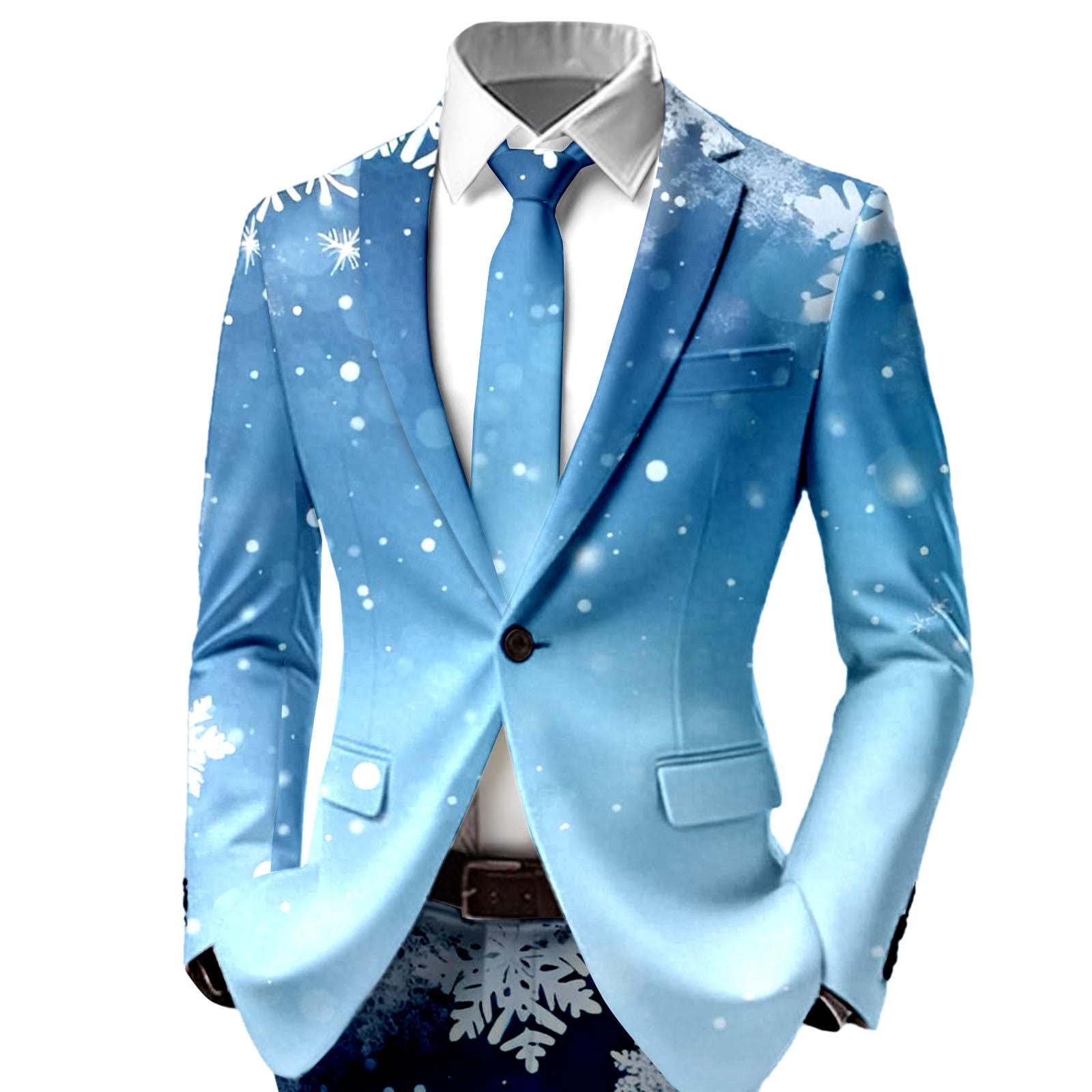 Adeawade Christmas Men Blazers Coat Long Sleeve Jacket For Holiday ...