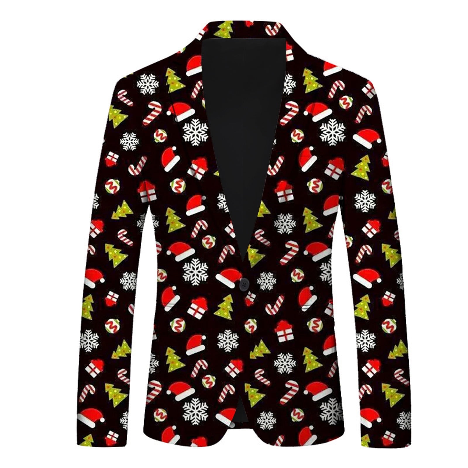 Adeawade Christmas Men Blazers Jacket Long Sleeve Christmas Snowflake ...
