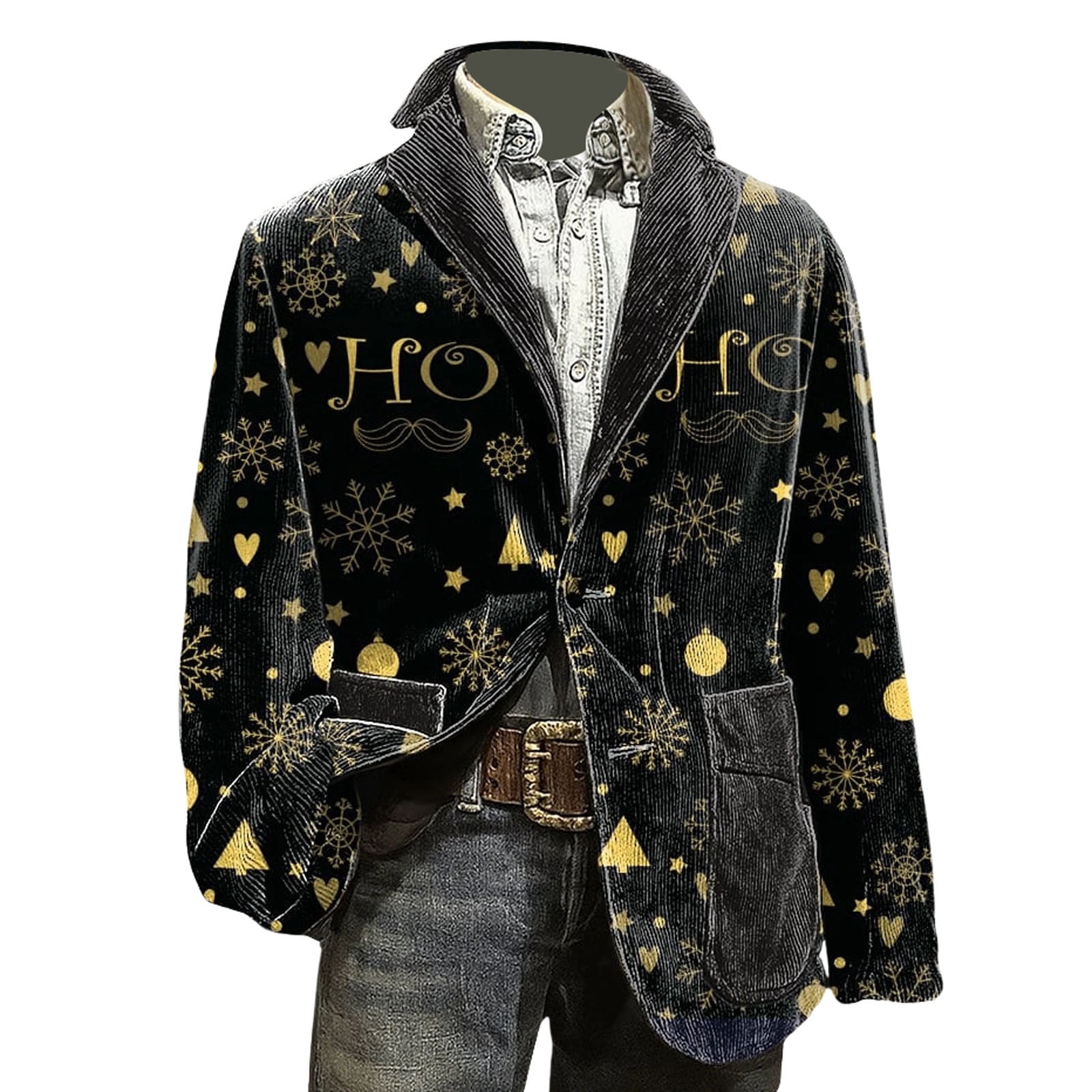 Adeawade Christmas Men Jacket Corduroy Jacket For Business Slim Fit ...