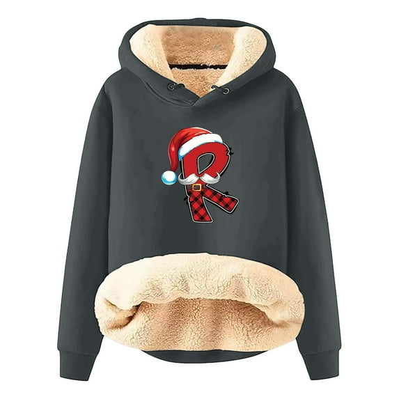 Adeawade Christmas Men Sweatshirt Solid Color Cartoon Graphic Long ...