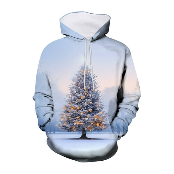 Adeawade Christmas Men Sweatshirts Turtle Neck Christmas Tree Prints ...