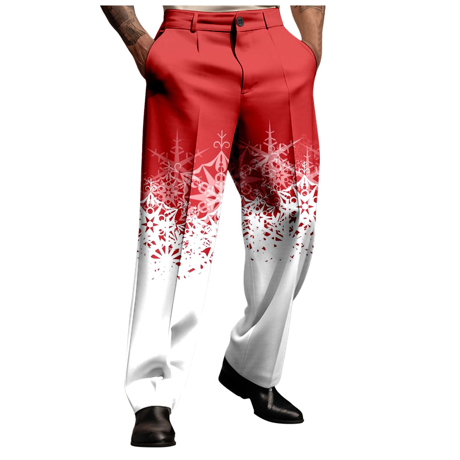 Adeawade Christmas Mens Pajamas Pants Xmas Pants Cartoon Prints Wide ...