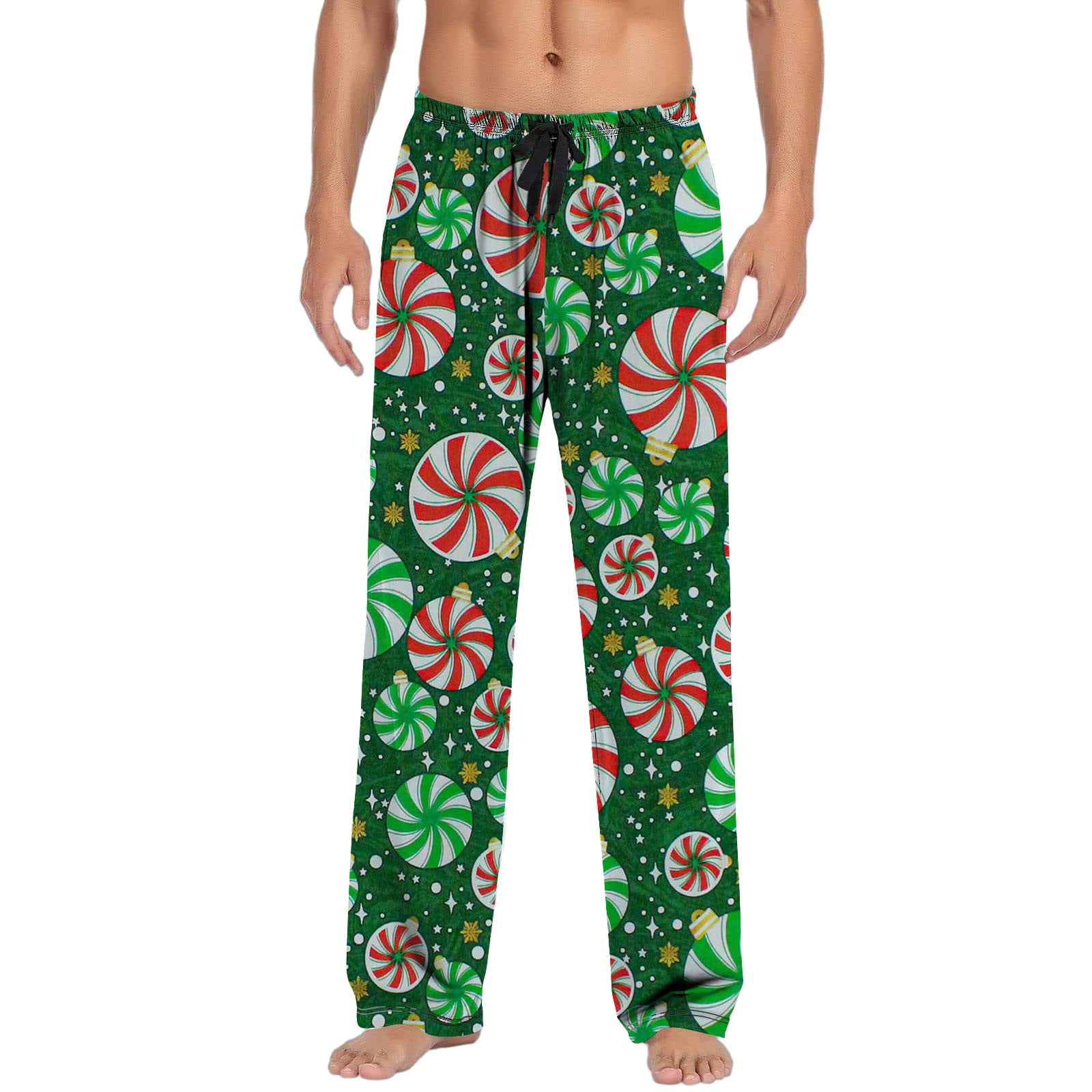 Adeawade Christmas Mens Pants Xmas Cartoon Prints Sleepants Mens Pajama ...