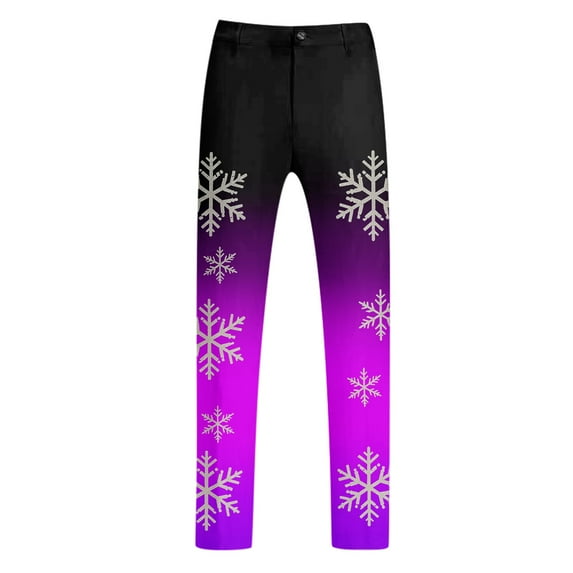 Adeawade Christmas Mens Pants Xmas Casual Sleepants Cartoon Prints Wide ...