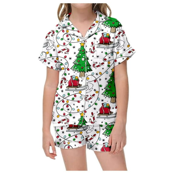Adeawade Christmas Outfits Girls Short Sleeve Children'S Shirt And ...