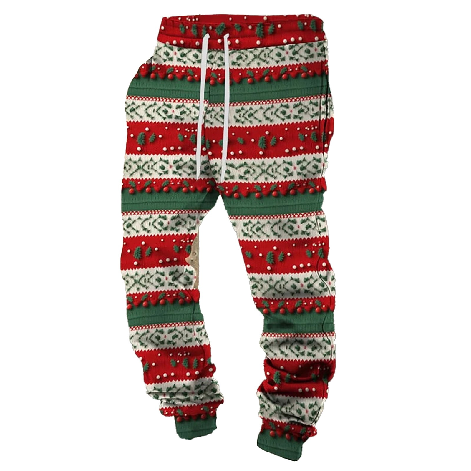 Adeawade Christmas Pj Pants Mens Xmas Cartoon Christmas Stripe Prints ...