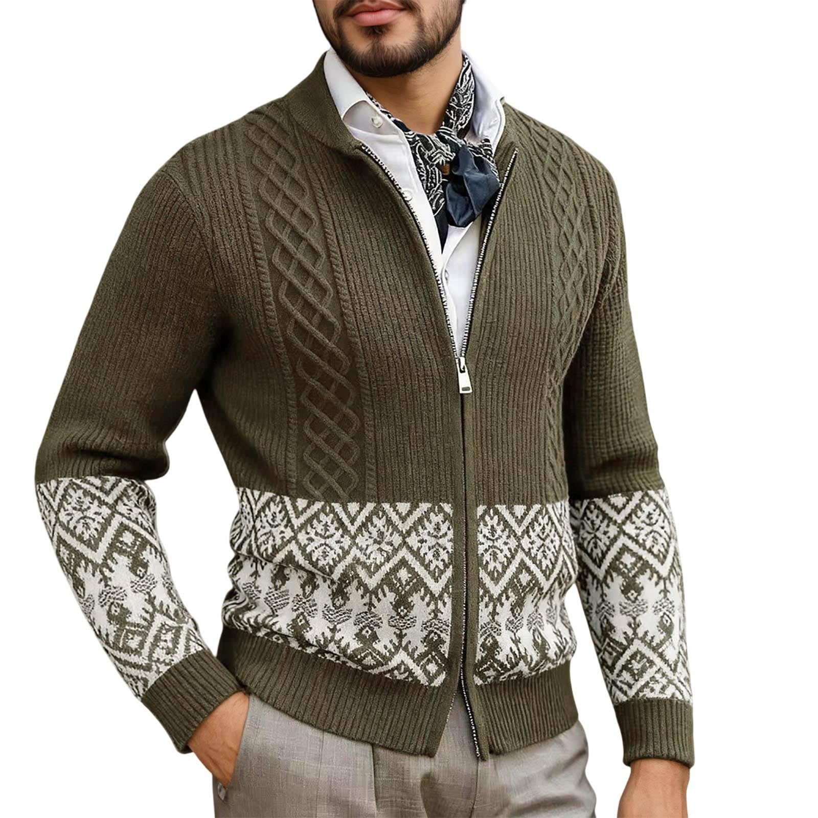 Adeawade Christmas Sweaters For Men Xmas Cozy Top Deer Graphic Knitted ...