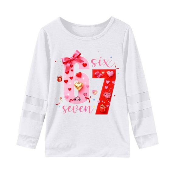 Adeawade Clothes For Girls Long Sleeve Blouse Cartoon Prints T Shirt O ...