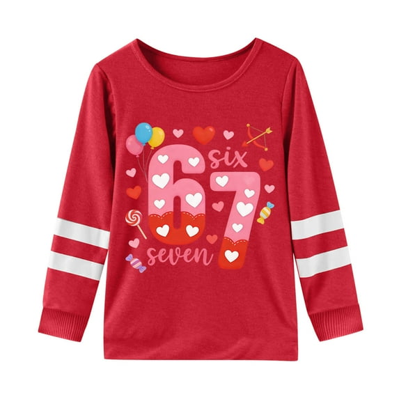 Adeawade Clothes For Girls Long Sleeve Blouse Letter Print T Shirt ...