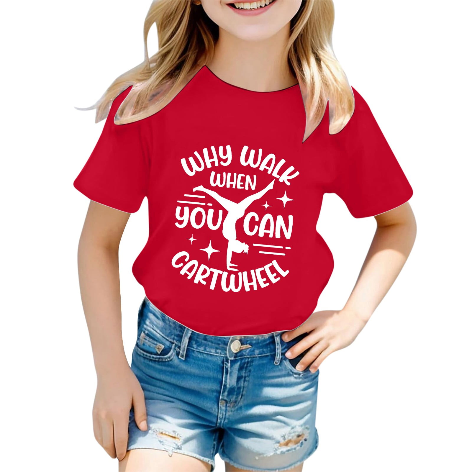 Adeawade Clothes For Girls Round Neck Blouse Short Sleeve T Shirt ...