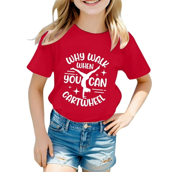 Adeawade Clothes For Girls Round Neck Blouse Short Sleeve T Shirt ...