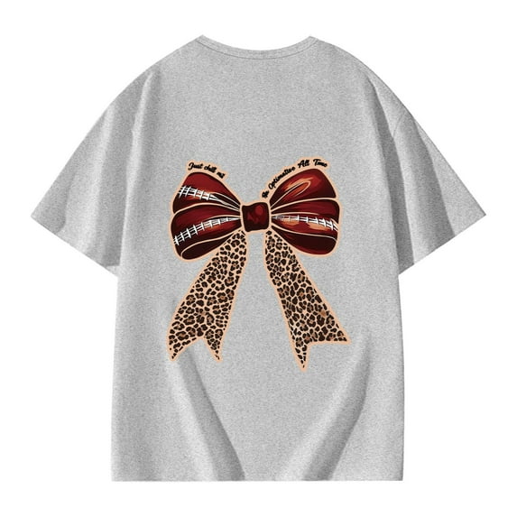 Adeawade Clothes For Girls Short Sleeve Blouse Cartoon Bow Prints T ...