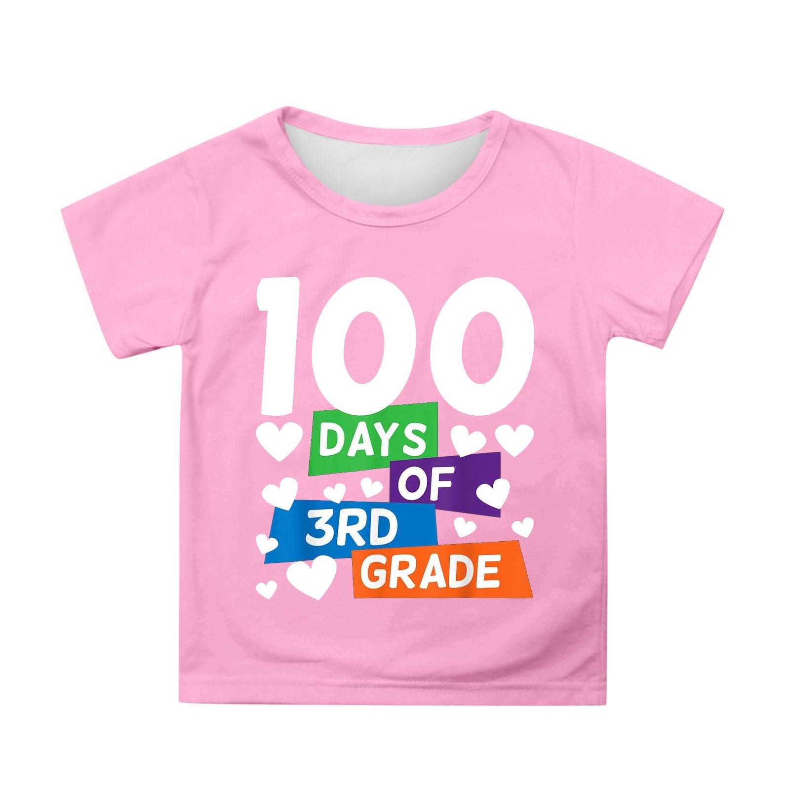 Adeawade Clothes For Girls Short Sleeve Blouse Crewneck Grahic Prints T ...