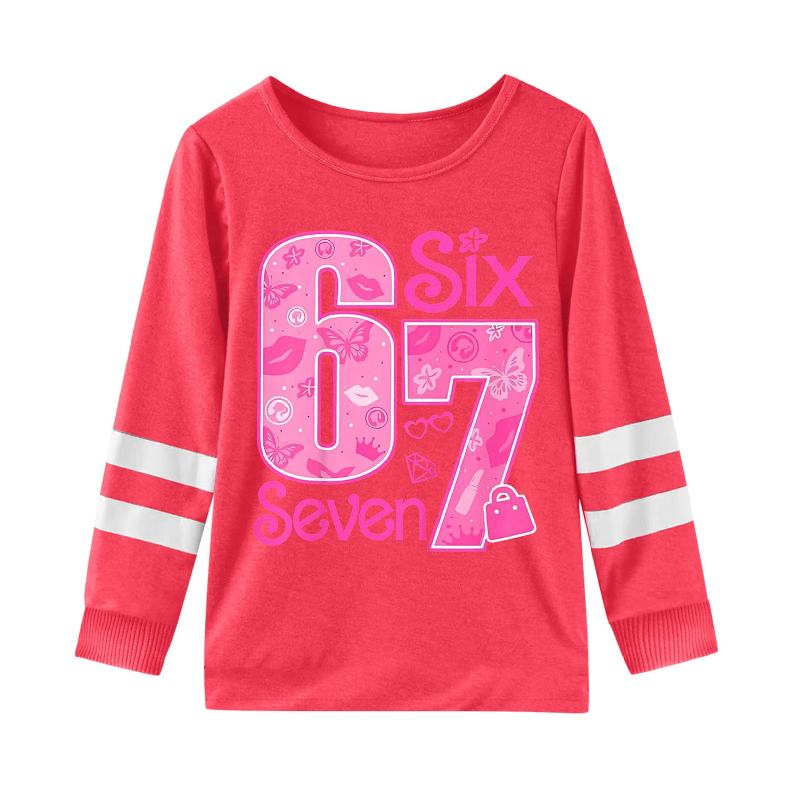 Adeawade Clothes For Girls Long Sleeve Blouse Cartoon Graphic Simple ...