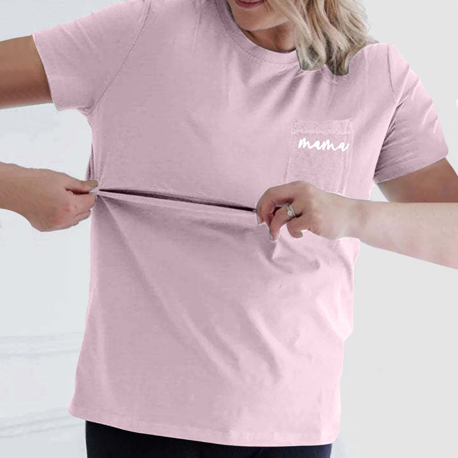 Adeawade Fall Shirts For Women Short Sleeve Breastfeeding Shirts Mama ...