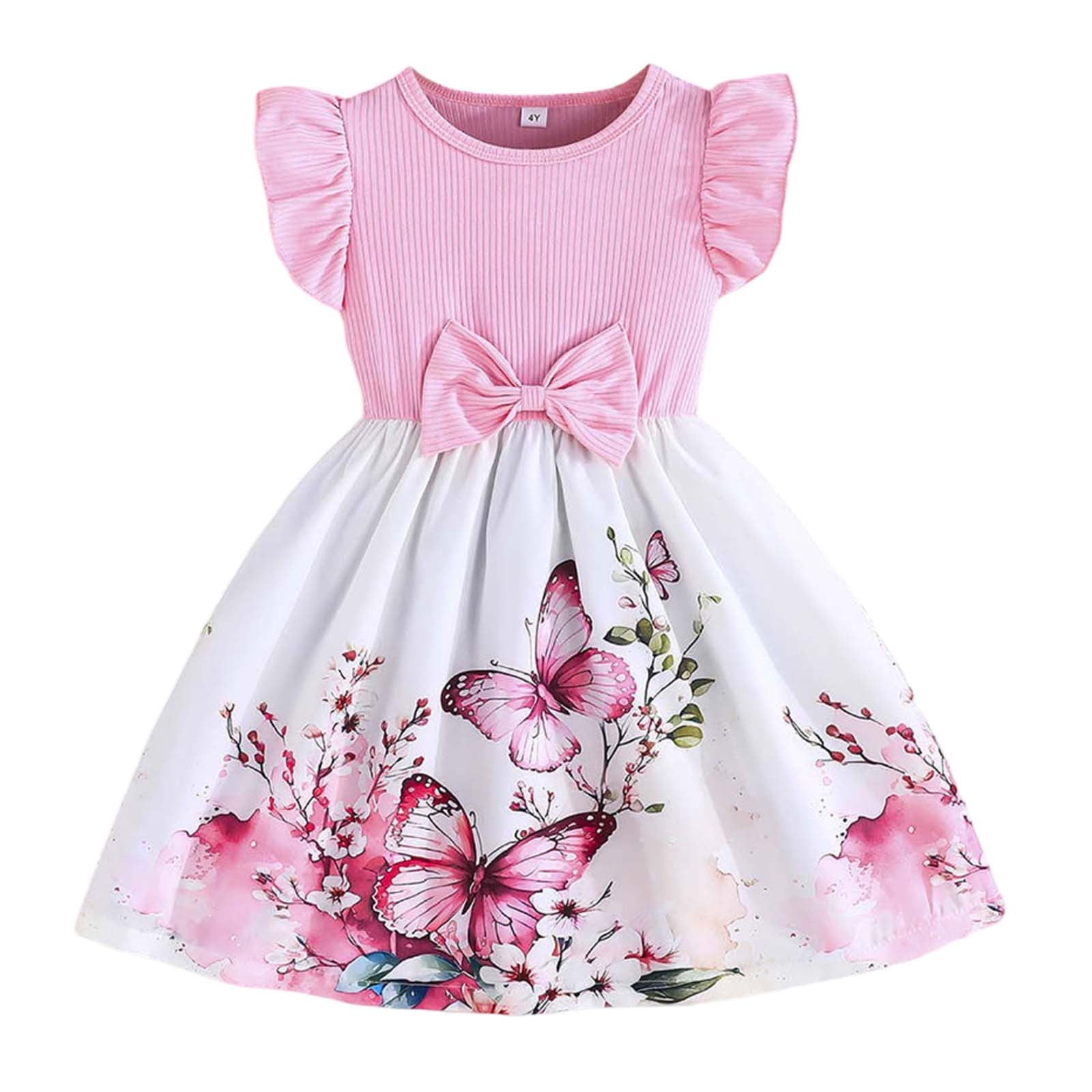 Adeawade Flower Girl Dresses Summer Dress Long Sleeve Cartoon Prints ...