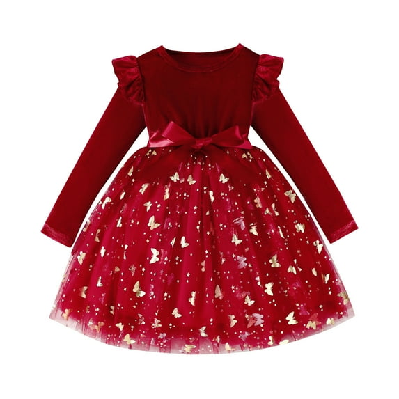 Adeawade Girl Christmas Dress Long Sleeve Xmas Dresses Santa Claus ...