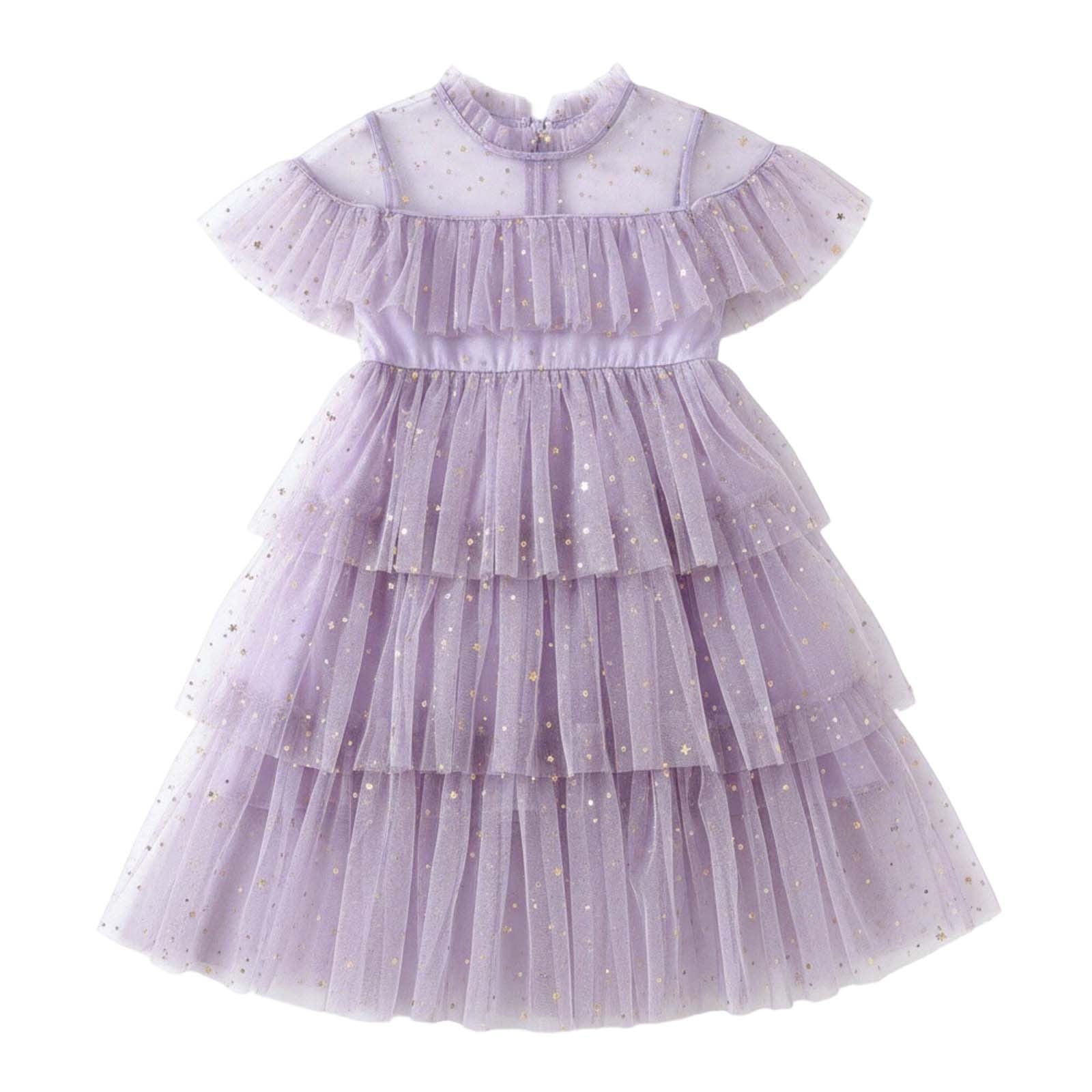 Adeawade Girl Spring Dress 4-5 Years Toddler Fly Sleeve Star Moon ...