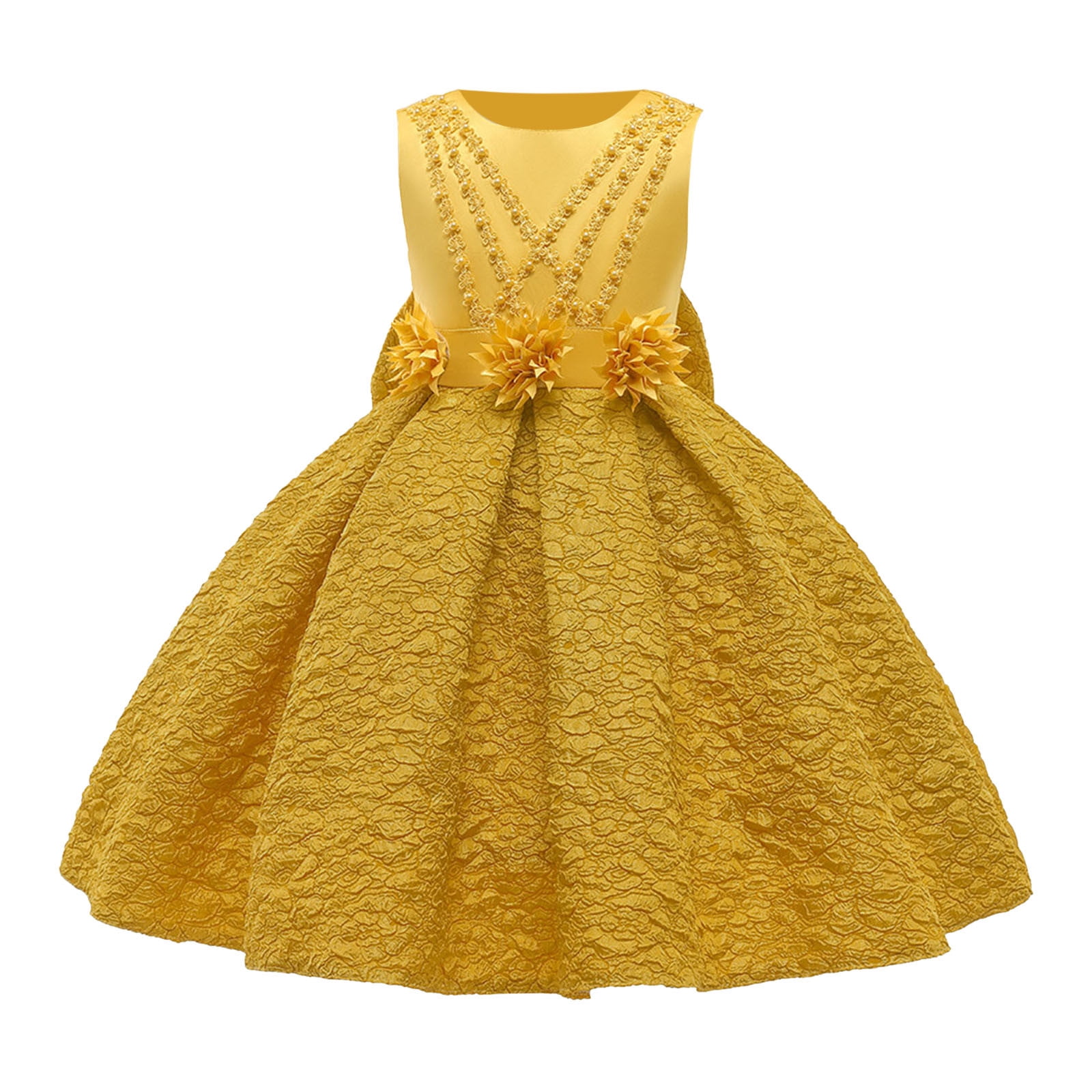 Adeawade Girl Summer Dress 8-9 Years Round Neck Sundress Formal Dress ...