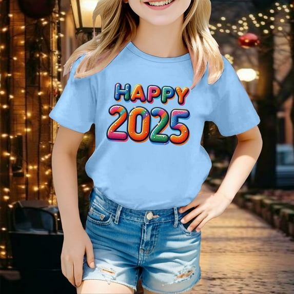 Adeawade Girl Tops Short Sleeve T Shirts Crewneck Tee Children'S 2025 ...