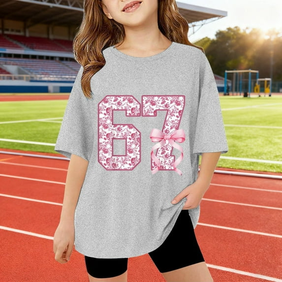 Adeawade Girl Tops Short Sleeve T Shirts Crewneck Tee Summer Cartoon ...