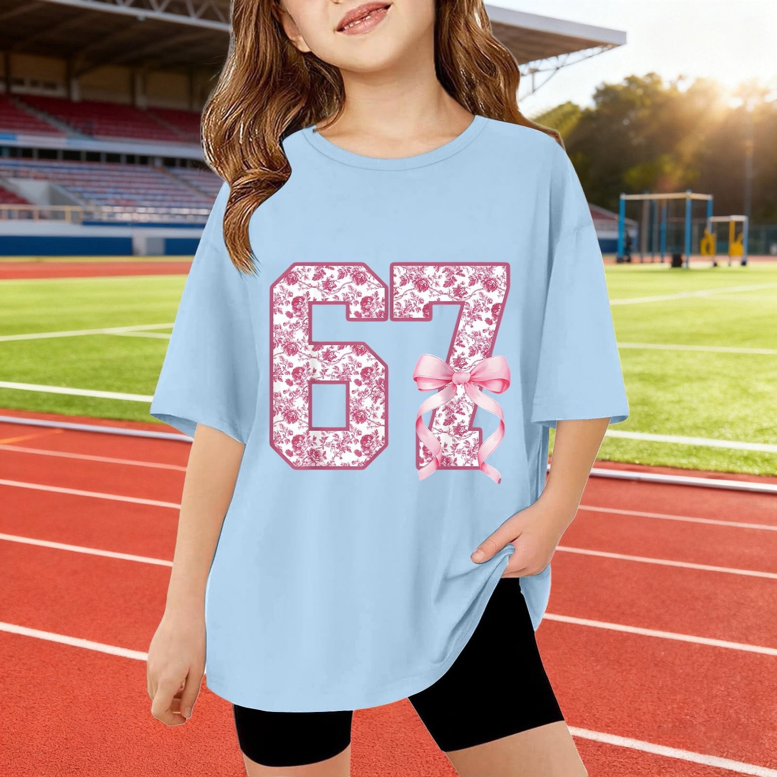 Adeawade Girl Tops Short Sleeve T Shirts Crewneck Tee Summer Cartoon ...