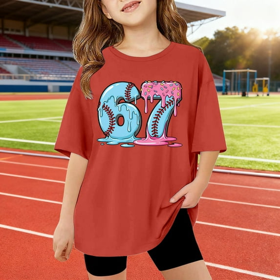 Adeawade Girl Tops Short Sleeve Tee Graphic Print Summer Top Cartoon ...