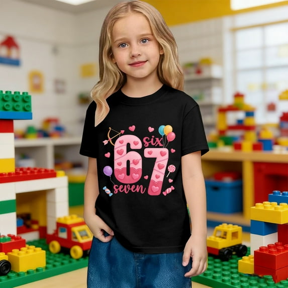 Adeawade Girl Valentine'S Day T Shirts Short Sleeve Number Graphic Top ...