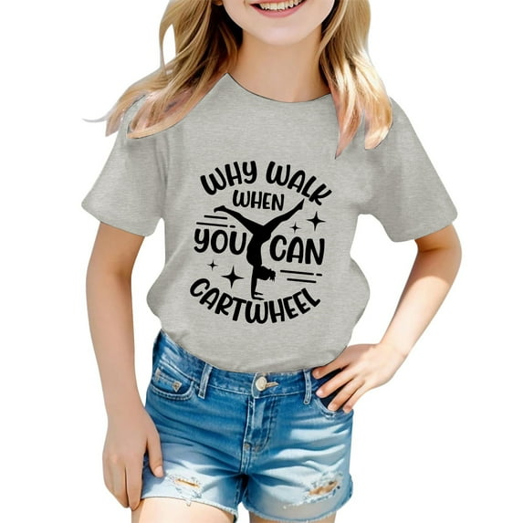Adeawade Girls Clothes Round Neck Blouse Short Sleeve T Shirt Cartoon ...