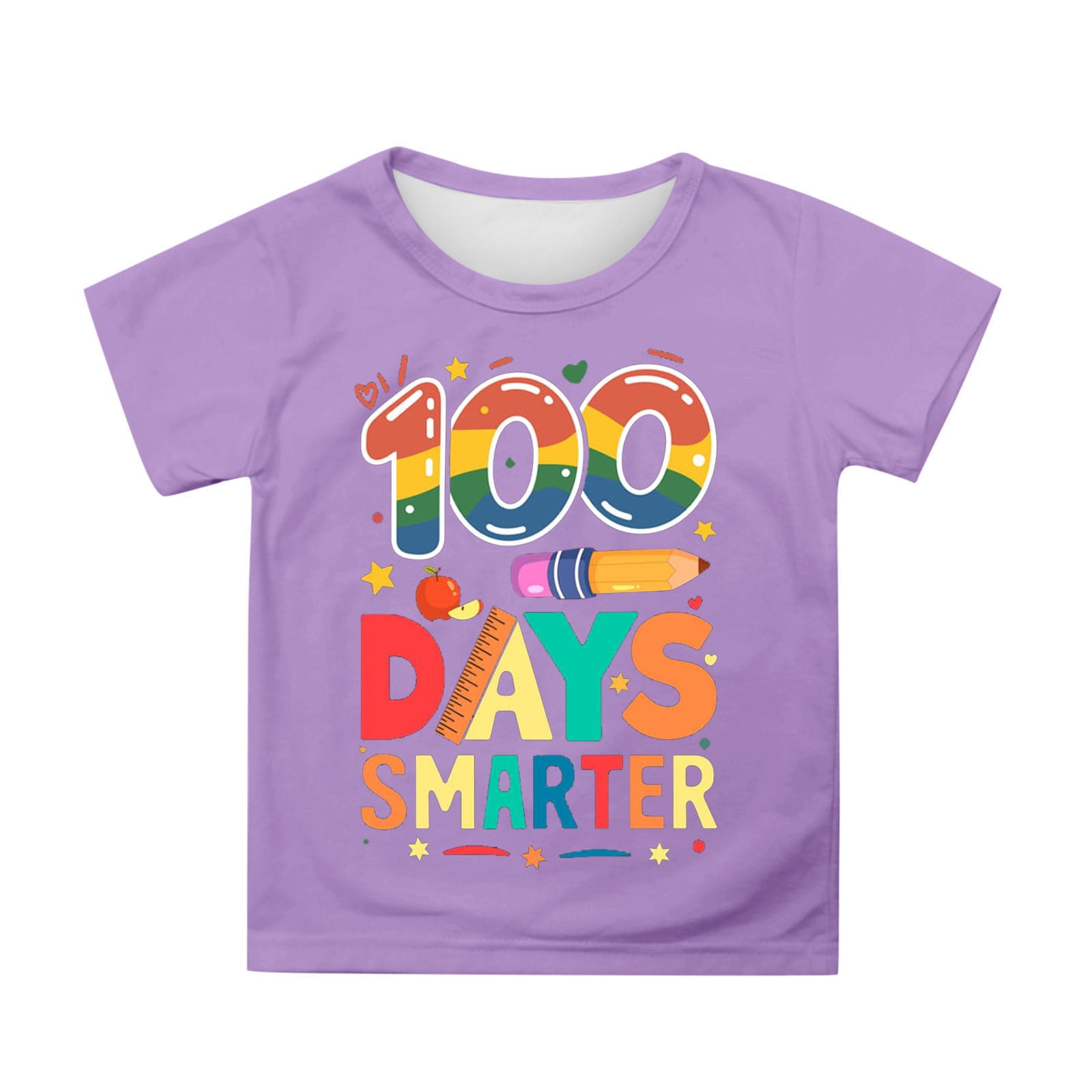 Adeawade Girls Clothes Short Sleeve Blouse Cartoon Prints Crewneck T ...