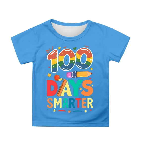 Adeawade Girls Clothes Short Sleeve Blouse Cartoon Prints Crewneck T ...