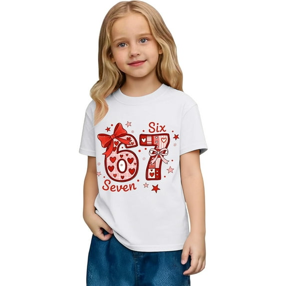 Adeawade Girls Clothes Short Sleeve Blouse Crewneck Cartoon Graphic ...
