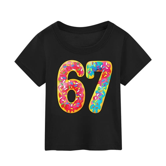 Adeawade Girls Clothes Short Sleeve Blouse Crewneck Cartoon Prints T ...