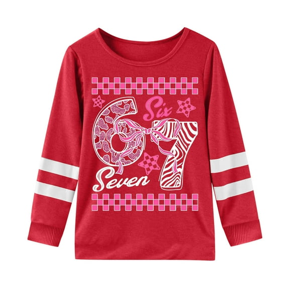 Adeawade Girls Tops Crewneck Blouse Long Sleeve Cartoon Graphic Relax ...