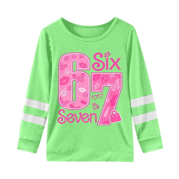 Adeawade Girls Tops Long Sleeve Blouse Cartoon Graphic Simple Style T ...