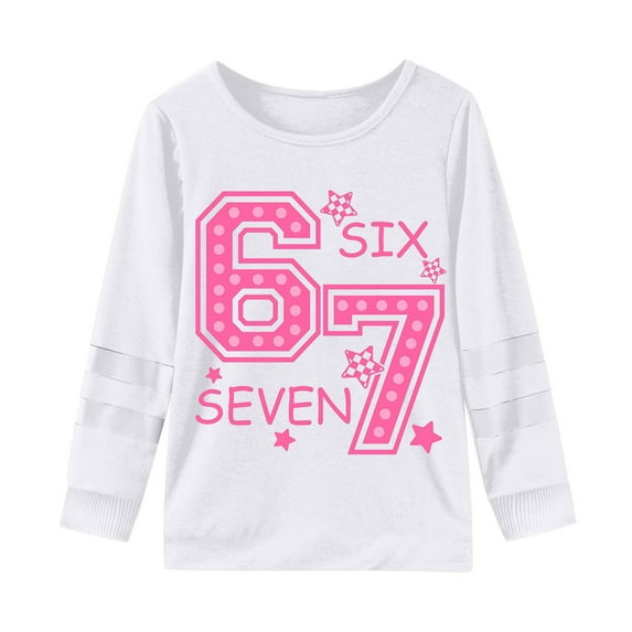 Adeawade Girls Tops Long Sleeve Blouse Round Neck Lightweight T Shirt ...