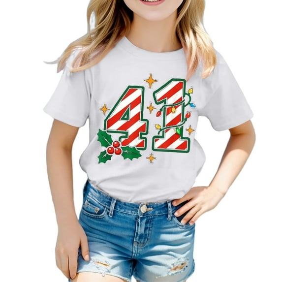 Adeawade Girls Tops Round Neck Blouse Short Sleeve Lightweight T Shirt ...