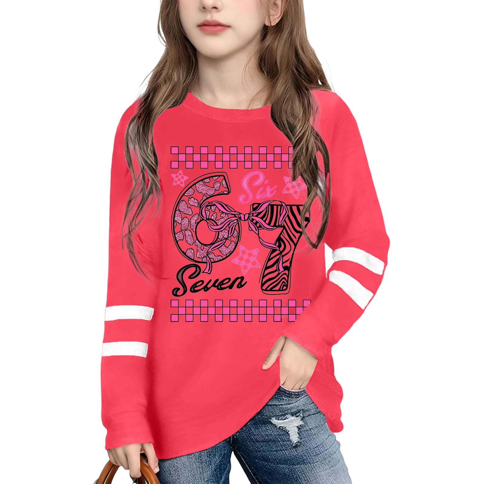 Adeawade Girls Tops Short Sleeve Graphic Print Colorful Blouses And ...