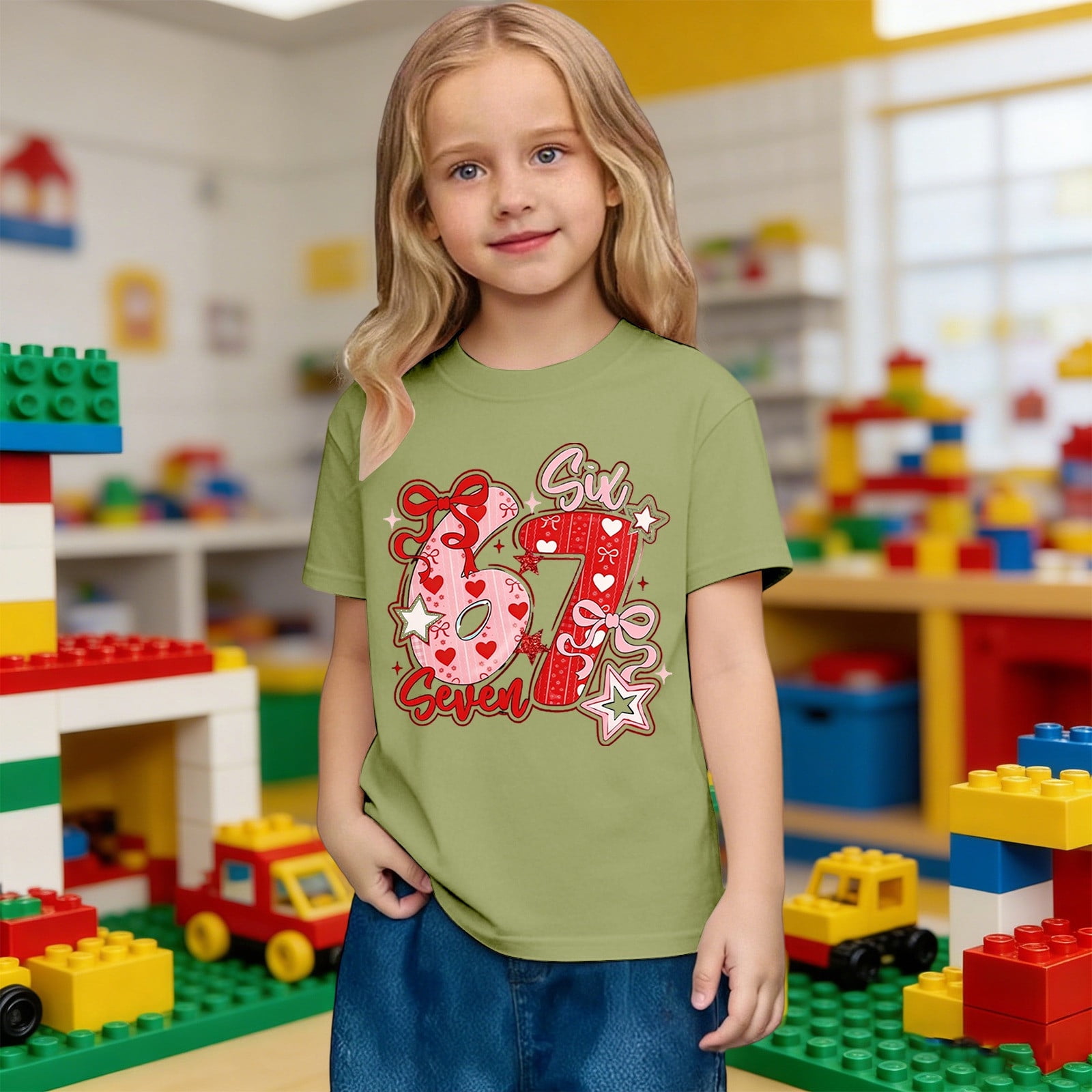 Adeawade Girls Valentine'S Day T Shirts Round Neck Shirts Short Sleeve ...