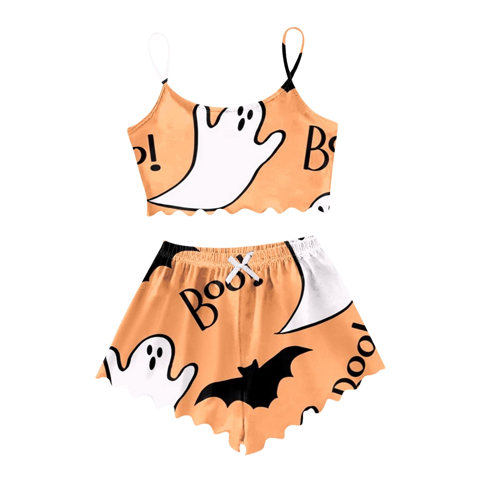 Adeawade Halloween Pajamas Women Summer 2 Piece Cami Top Shorts Pajama ...