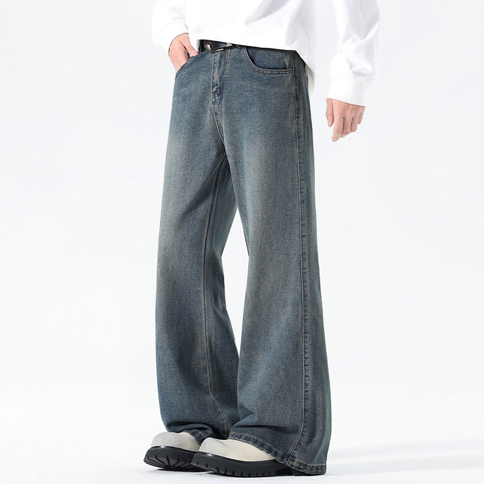 Adeawade Jeans For Mens Relaxed Fit Jeans Flowy Drape And Subtle Flare ...