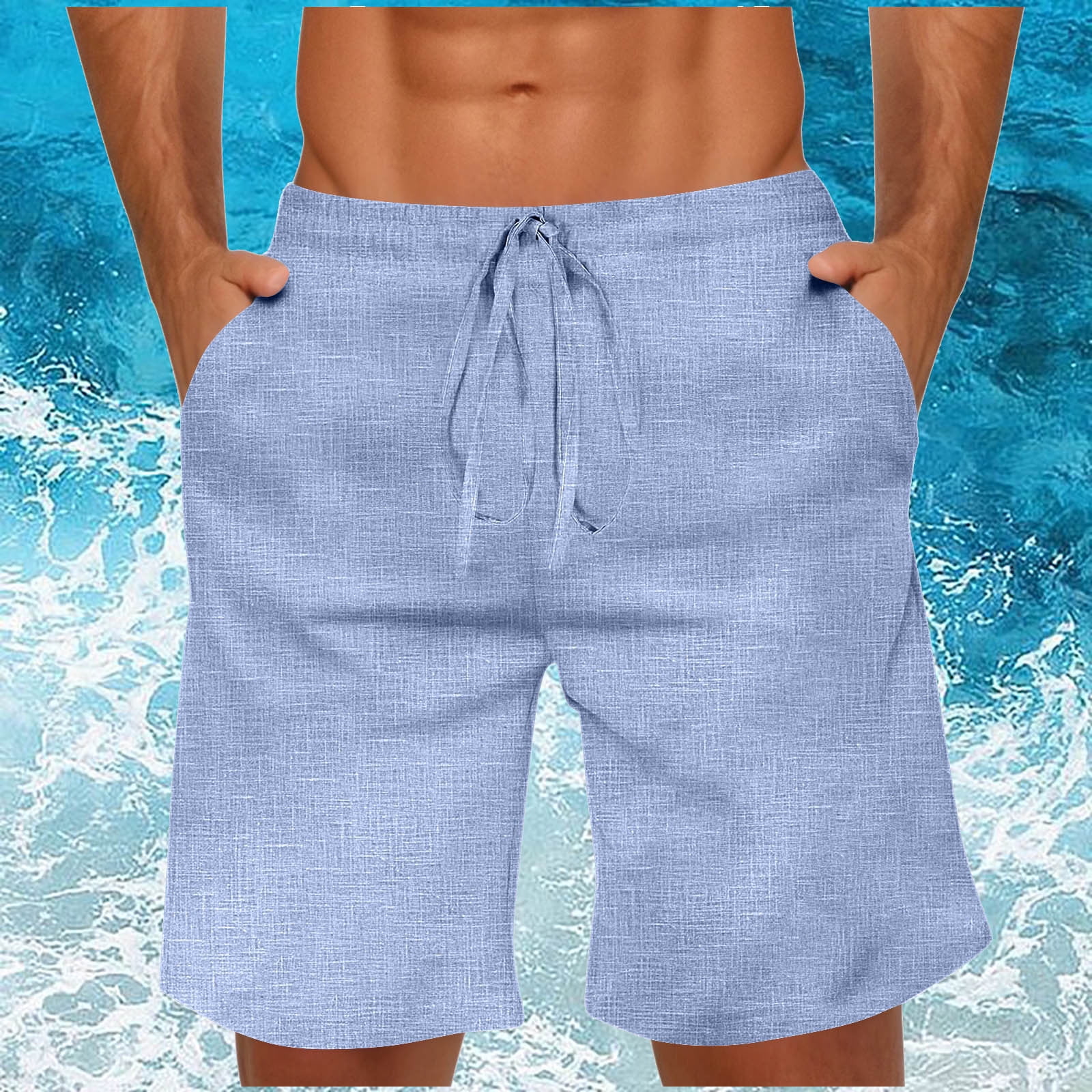 Adeawade Men Summer Shorts Comfortable Loose Fit Pure Color Everyday ...